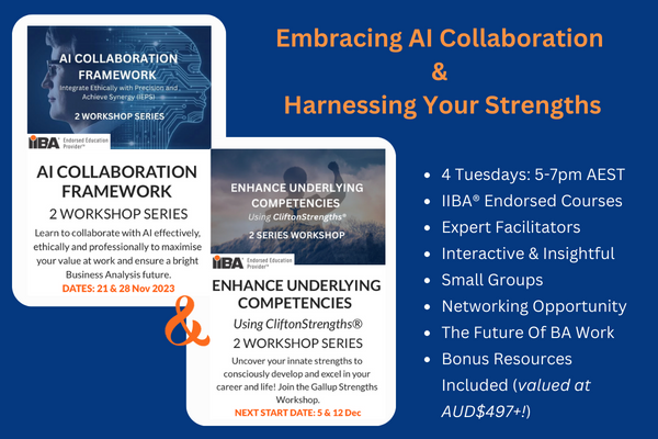 Workshop BA Training Event | Business Analysis, AI & Strengths Course ...